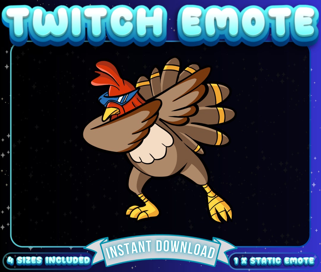 1 X Turkey Dab Twitch Emote, Funny Emote, Discord Emote, Funny Twitch ...