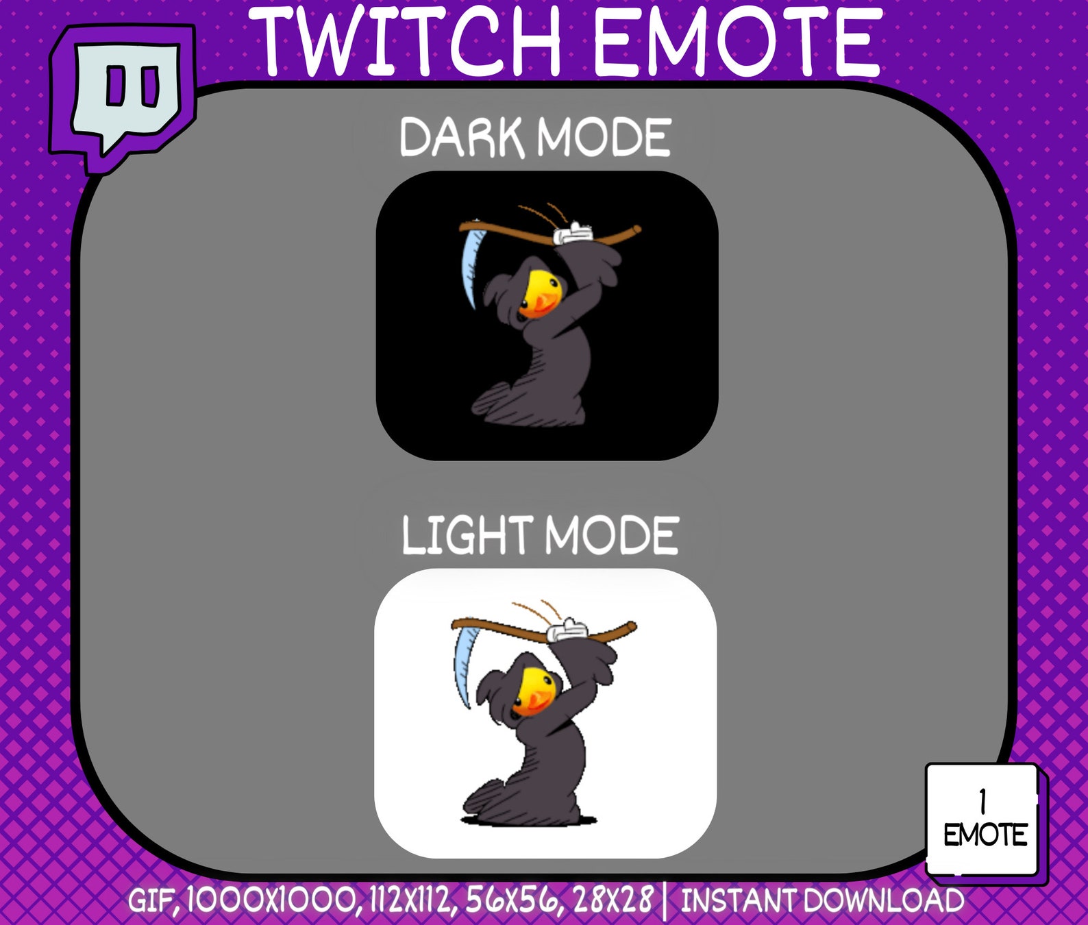 Animated Duck Reaper Twitch Emote (digital Download) - Etsy