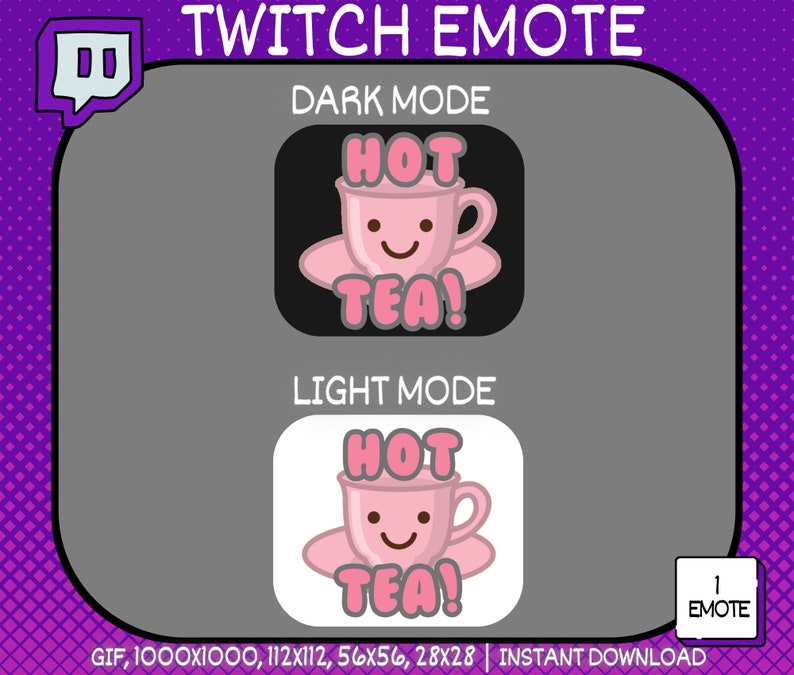 Animated Twitch Emote Hot Tea Emote Cute Twitch Emote - Etsy
