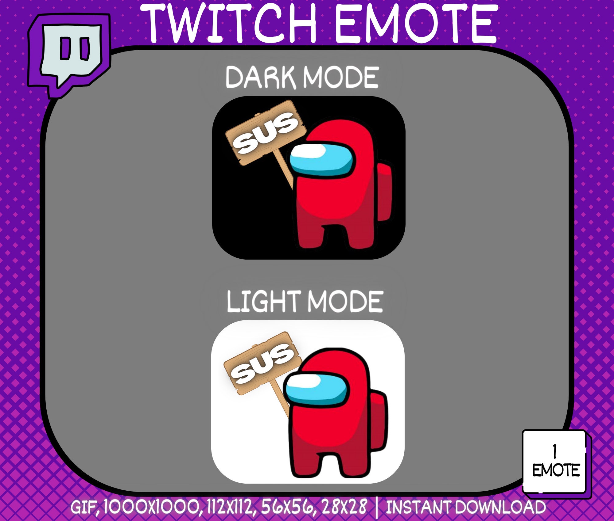 Animated Twitch Emote, Among Us Sus Emote, Sustwitch Emote, Among Us ...
