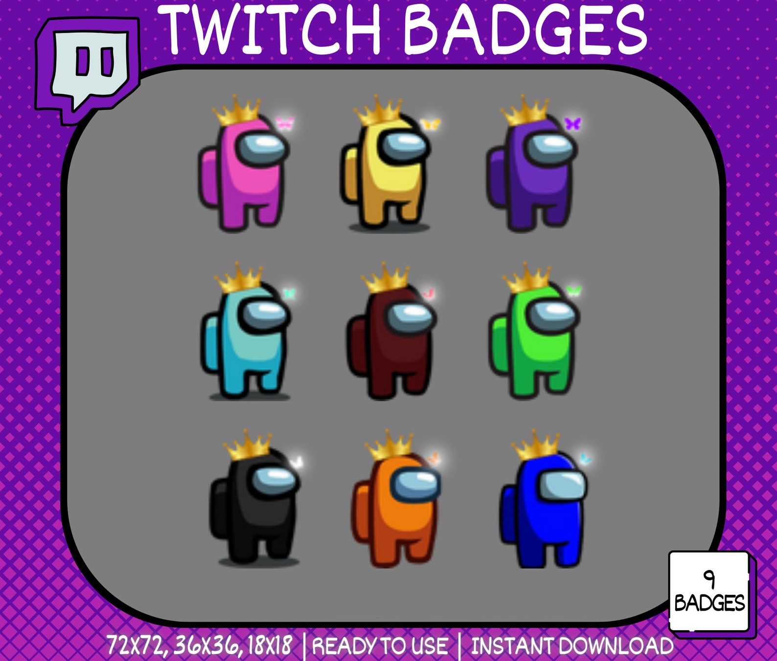 Among Us Twitch Sub Badges, Twitch Sub Badges, Among Us Sub Badges ...