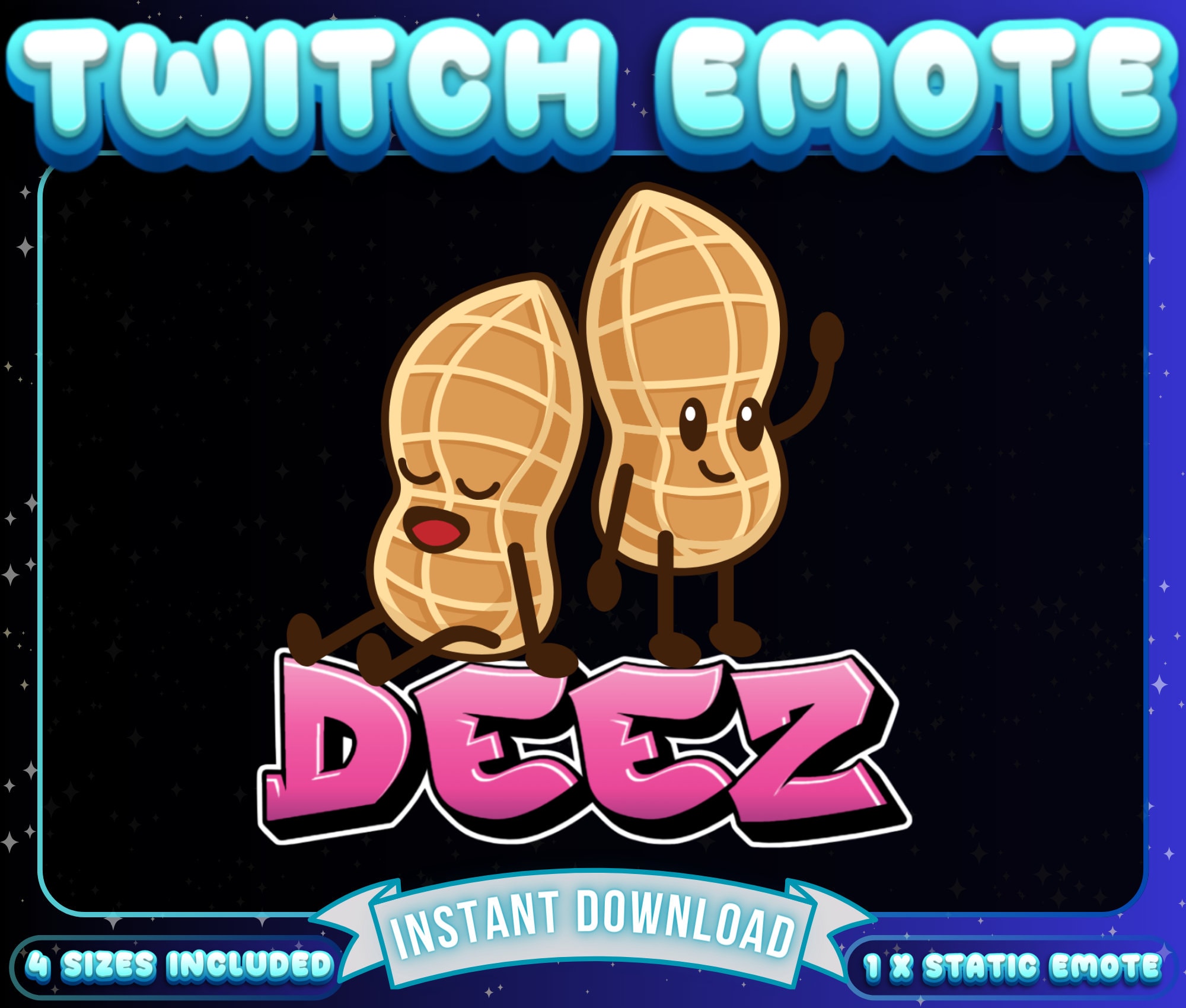 1 X Deez Nuts Twitch Emote, Funny Emote, Discord Emote, Funny Twitch ...