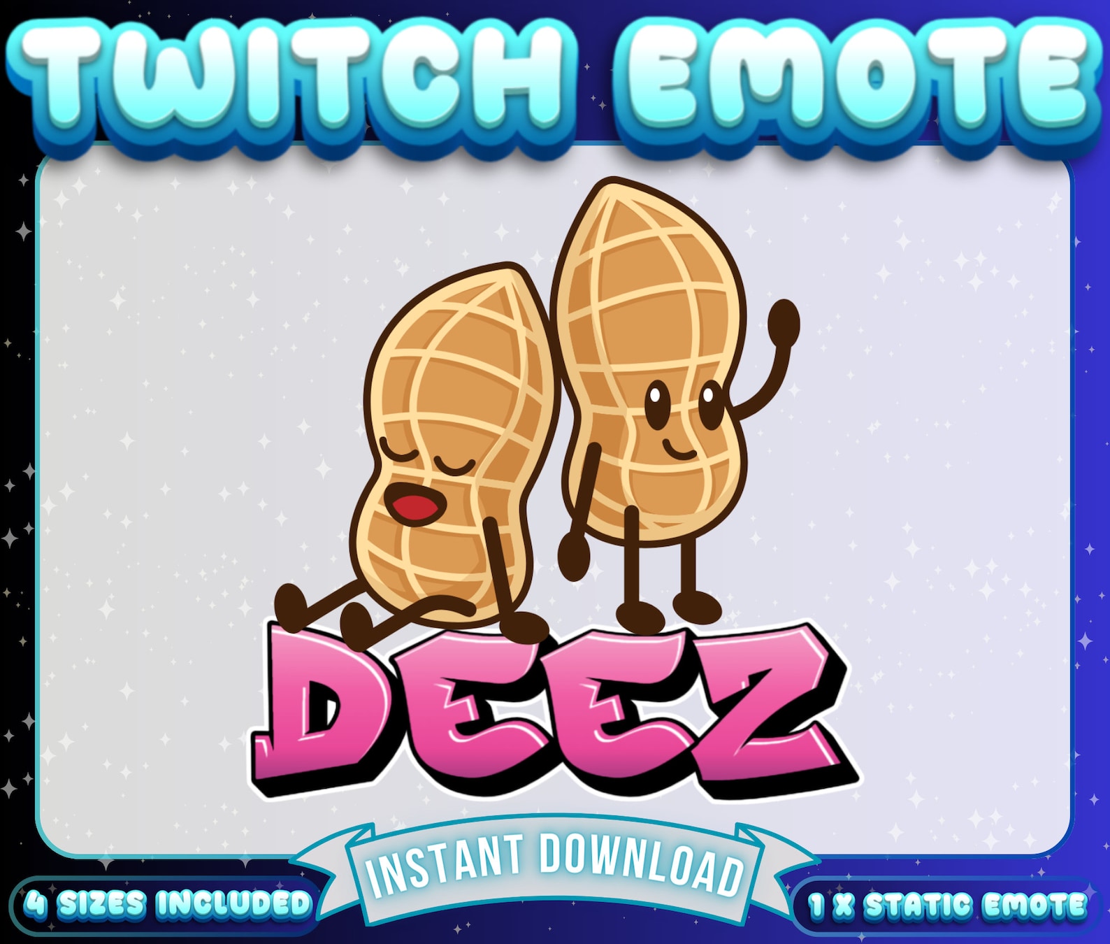 1 X Deez Nuts Twitch Emote, Funny Emote, Discord Emote, Funny Twitch ...