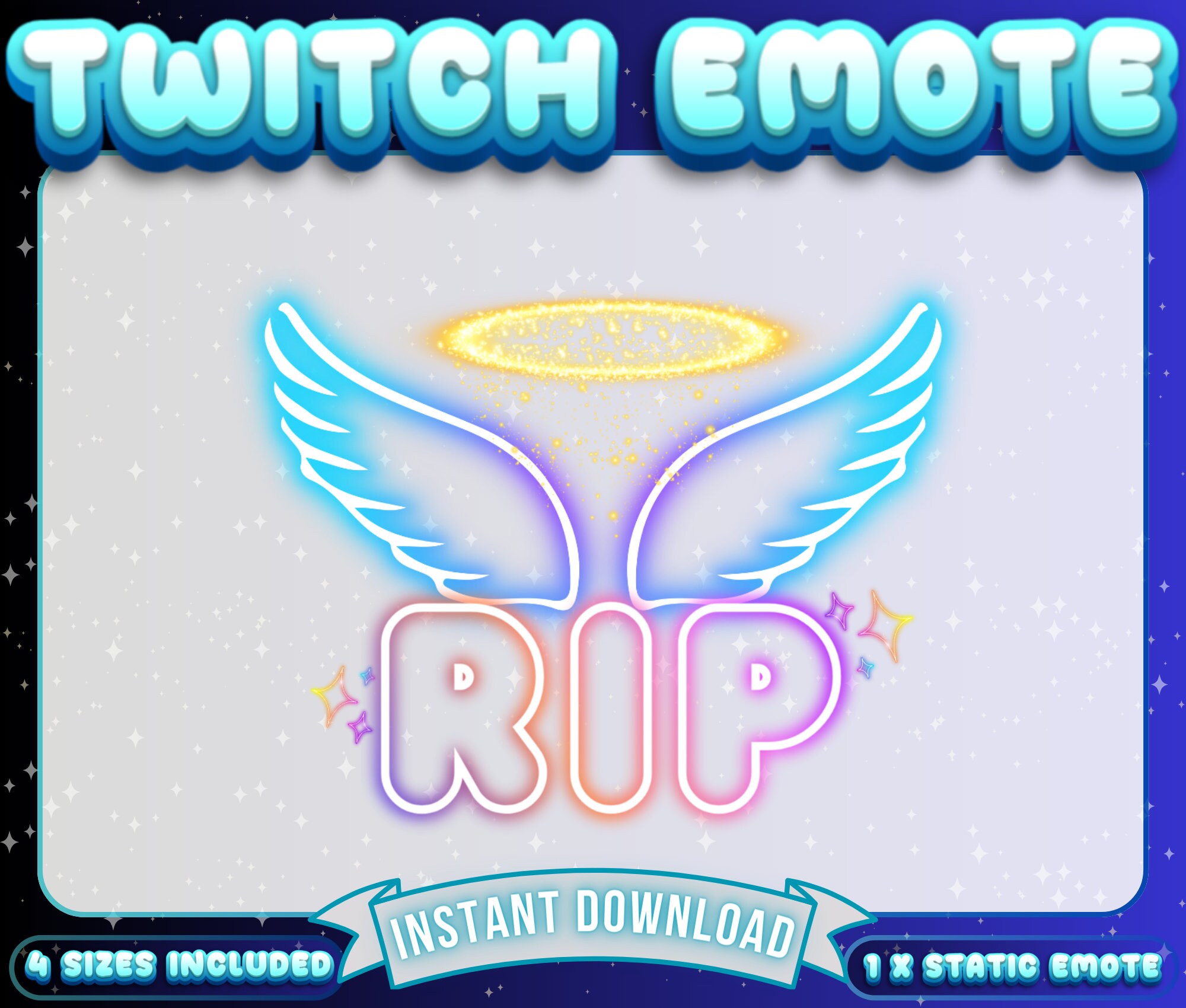 1 X Neon RIP Twitch Emote, Funny Emote, Discord Emote, Funny Twitch ...