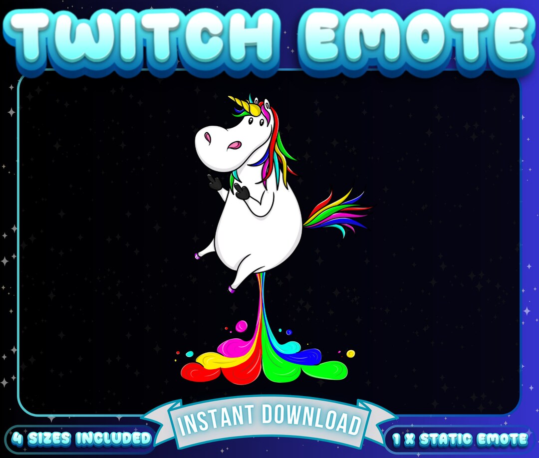 Rainbow Unicorn Fart Stream Emote, Funny Emote, Discord Emote, Twitch ...