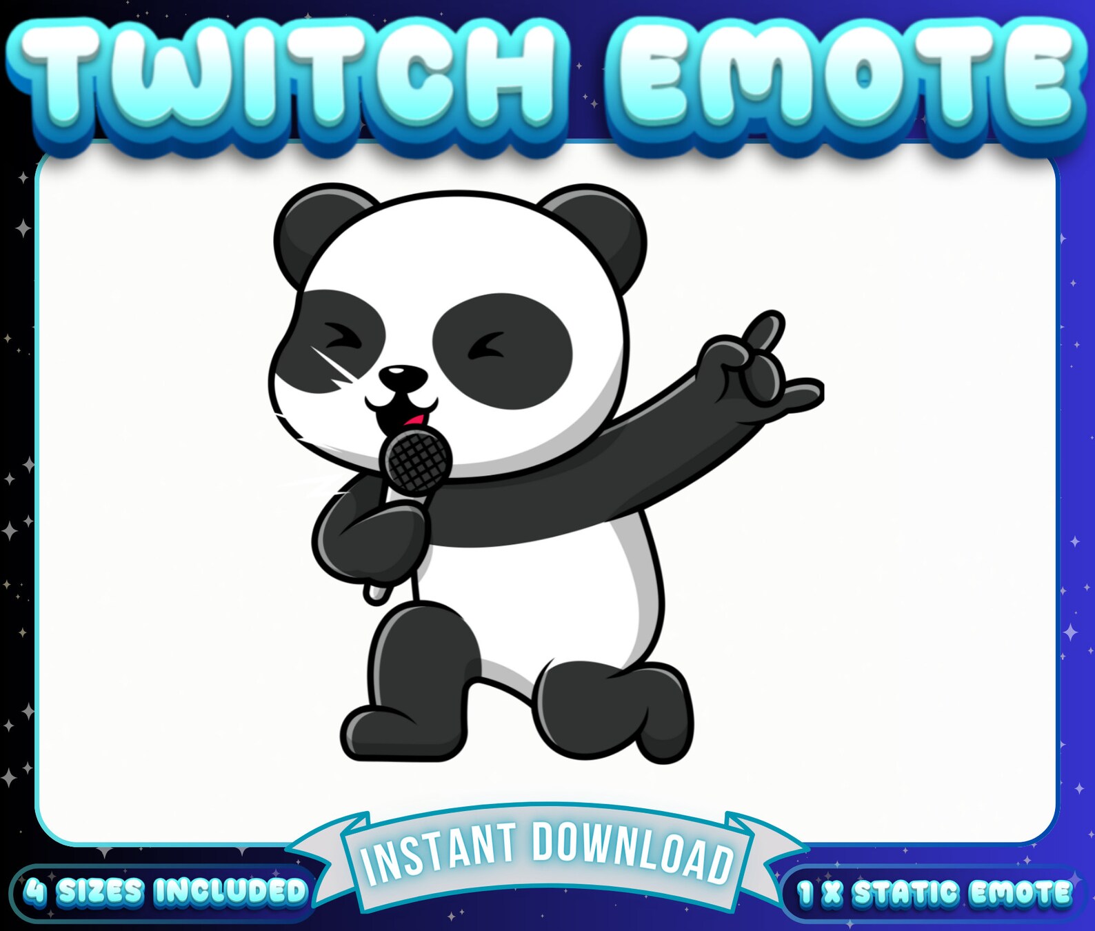 1 X Singing Panda Twitch Emote, Funny Emote, Discord Emote, Funny ...