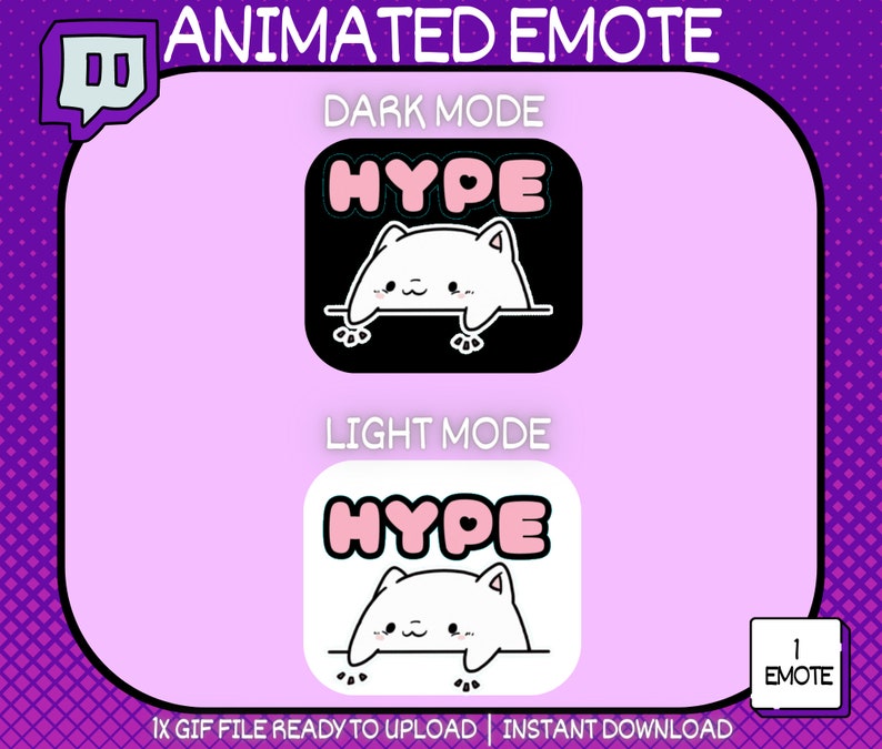 Animated Twitch Emote, Cute Kitty Emote, Cute Twitch Emote, Hype Twitch ...