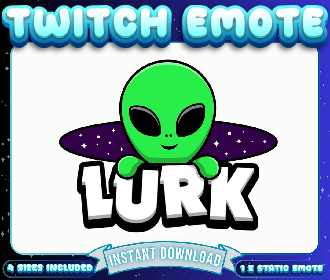 1 X Alien Lurk Twitch Emote, Funny Emote, Discord Emote, Funny Twitch ...