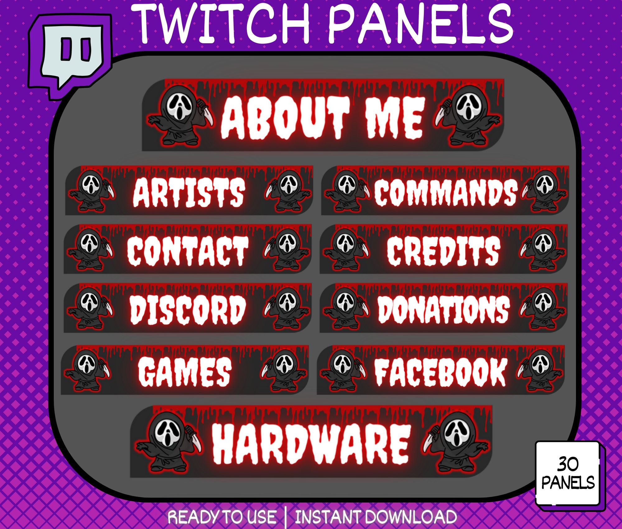 Ghostface Twitch Megapack, Ghost Face Twitch Emotes, Ghost Face Twitch ...