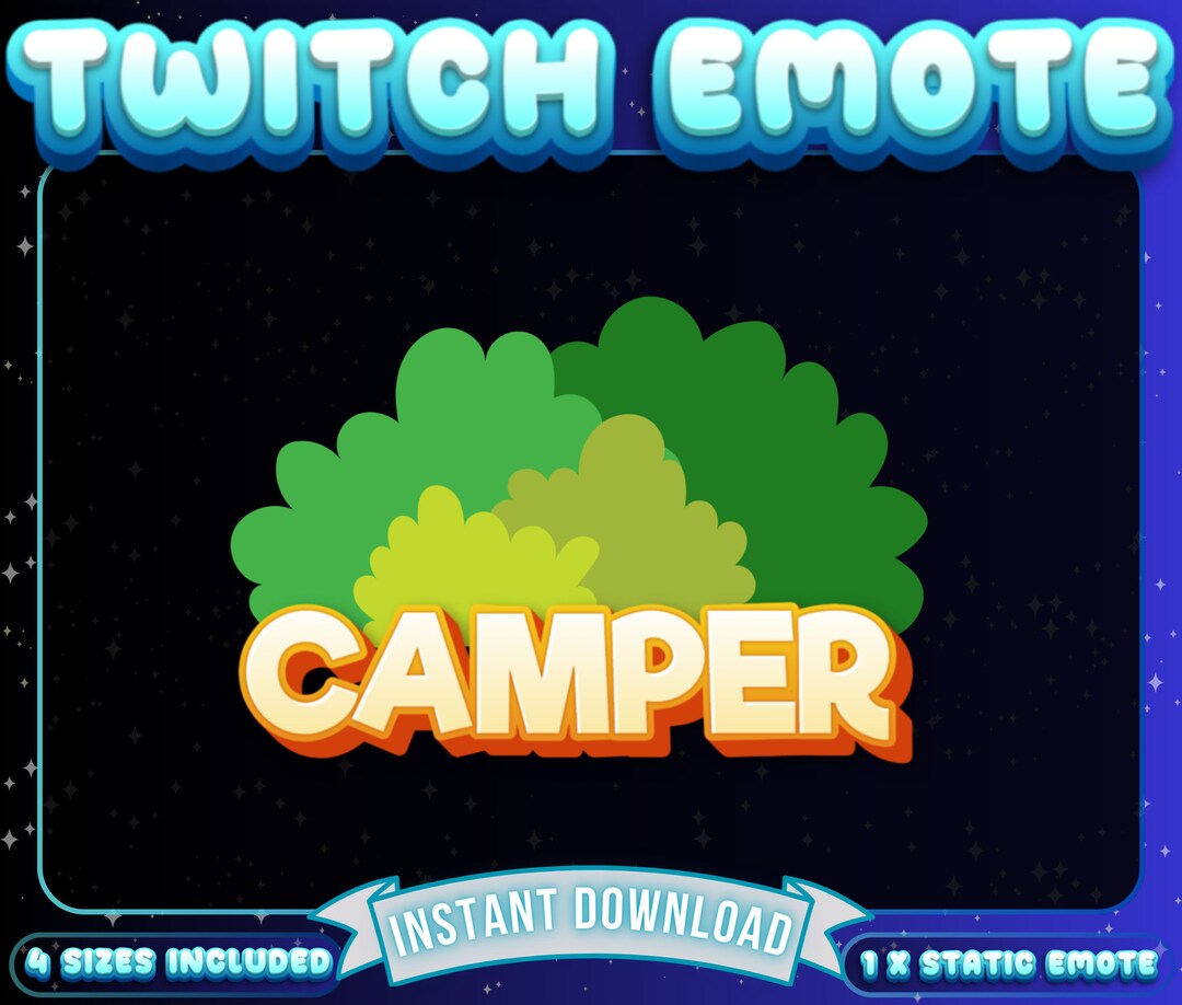 1 X Bush Camper Twitch Emote, Funny Emote, Discord Emote, Funny Twitch ...