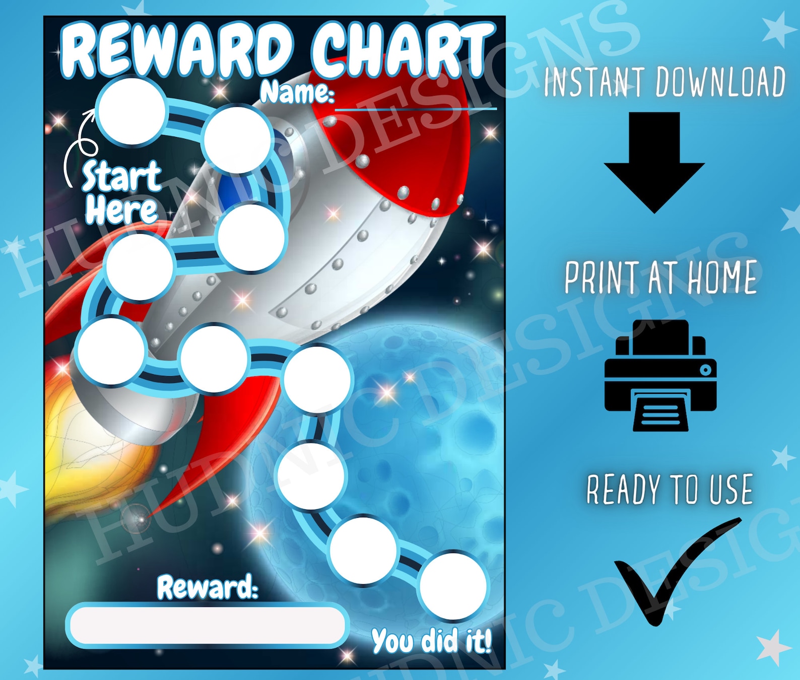 Outer Space Rewards Chart, Kids Chore Chart, Outer Space Chore Chart ...