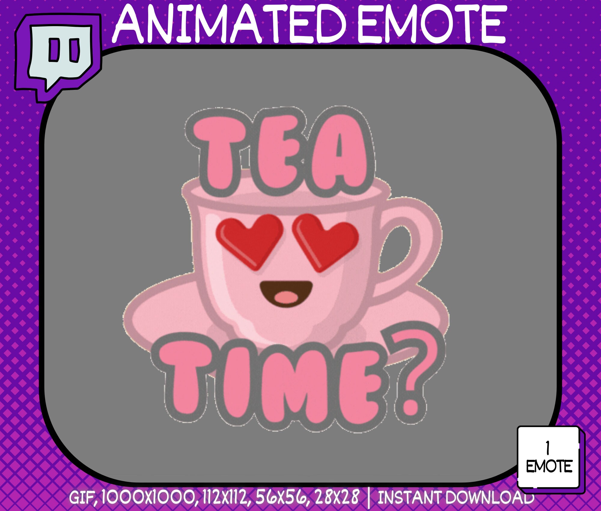Animated Twitch Emote Tea Time Emote Cute Twitch Emote - Etsy
