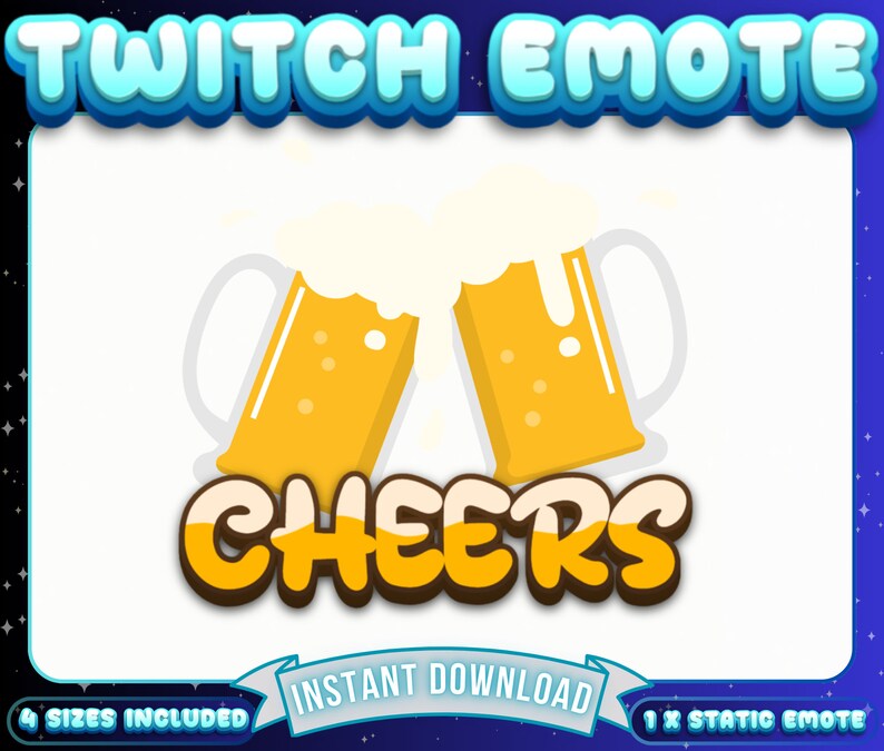 1 X Beer Cheers Twitch Emote, Funny Emote, Discord Emote, Funny Twitch ...