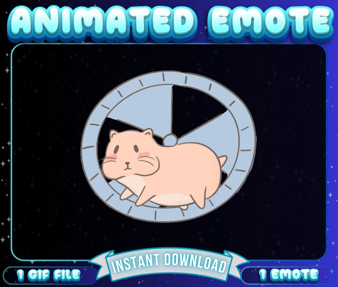 Animated Twitch Emote, Hamster Wheel Emote, Funny Twitch Emote, Hamster ...