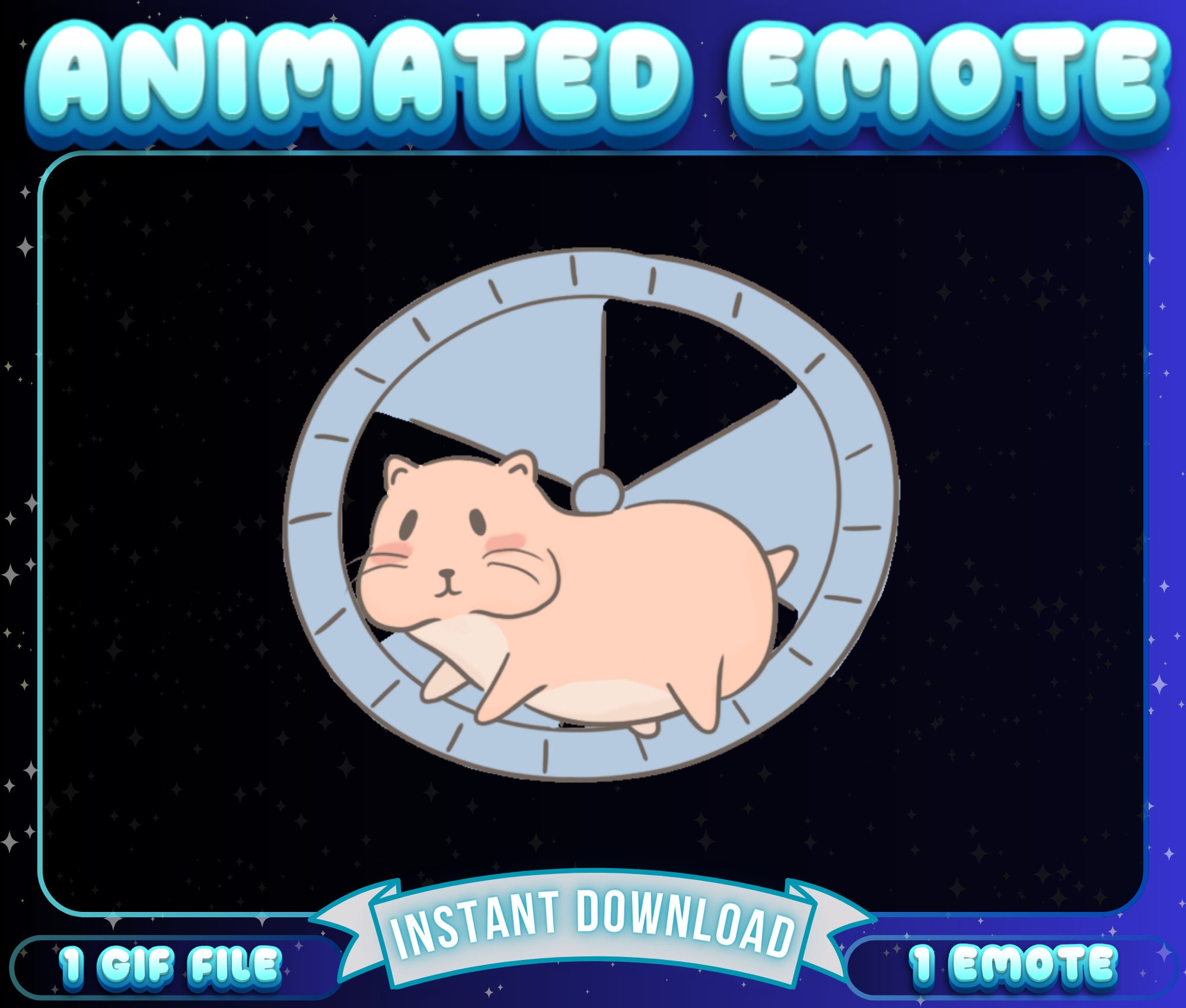 Animated Twitch Emote, Hamster Wheel Emote, Funny Twitch Emote, Hamster ...