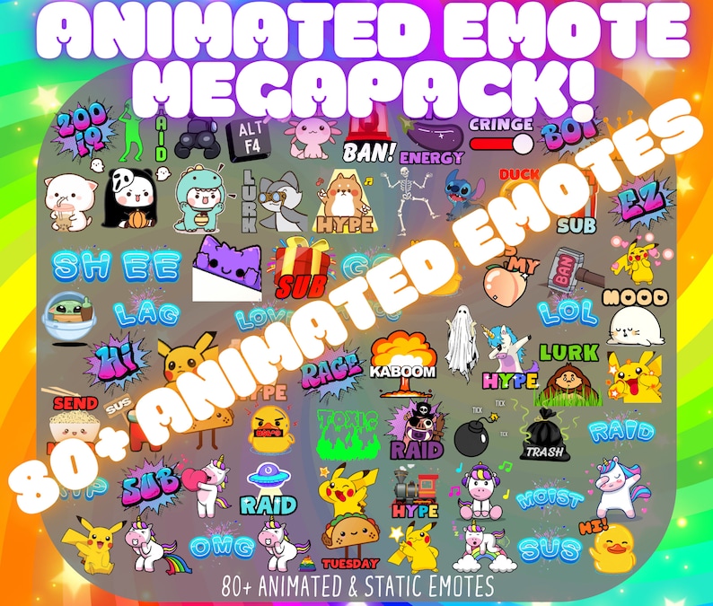 Animated Emote Megapack, Trending Emotes, Twitch Discord for Streamers ...