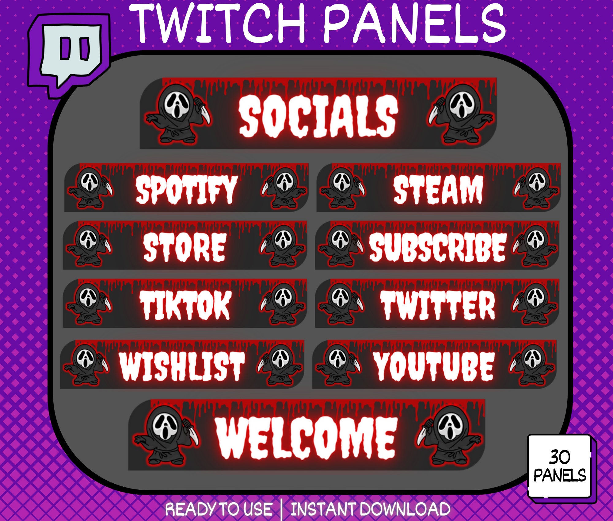 Ghostface Twitch Megapack, Ghost Face Twitch Emotes, Ghost Face Twitch ...