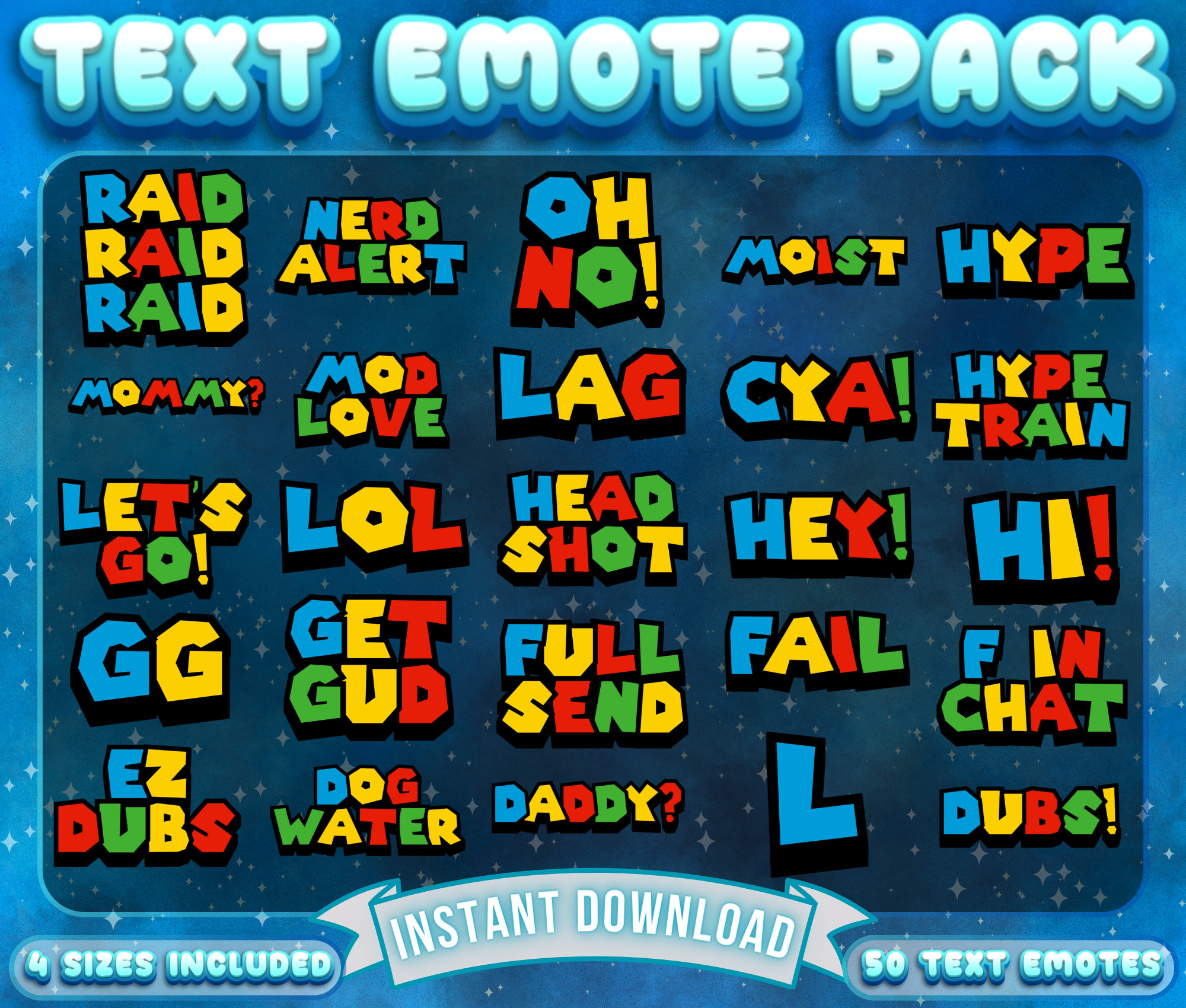 50 X Twitch Text Emotes, Twitch Emotes, Funny Twitch Emotes, Discord ...