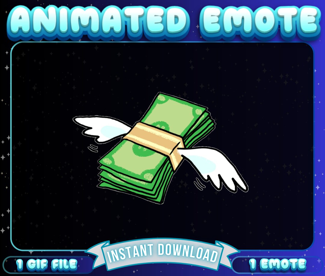 Animated Twitch Emote, Flying Money Emote, Funny Twitch Emote, Money ...