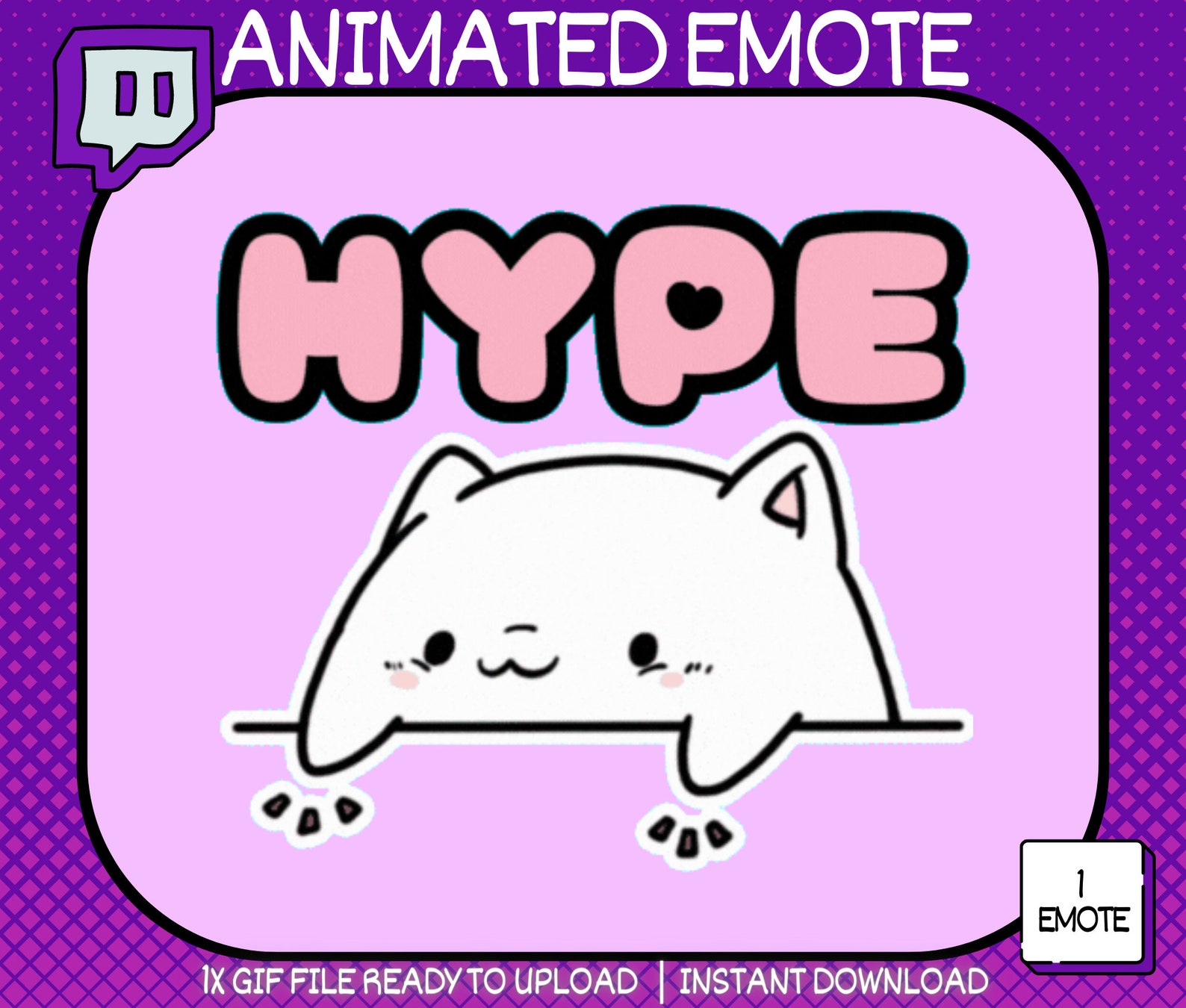 Animated Twitch Emote, Cute Kitty Emote, Cute Twitch Emote, Hype Twitch ...