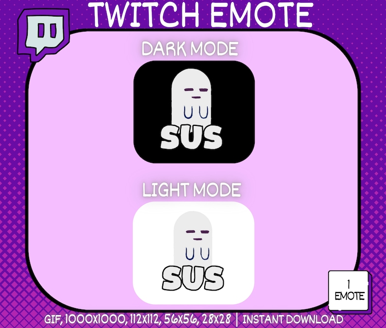 Animated Twitch Emote, Sus Emote, Funny Twitch Emote, Ghost Twitch ...