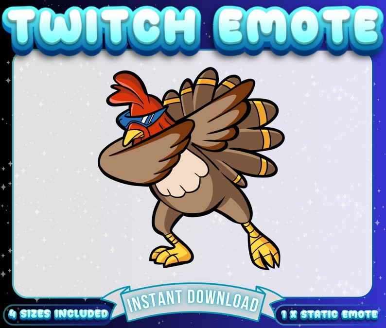 1 X Turkey Dab Twitch Emote, Funny Emote, Discord Emote, Funny Twitch ...