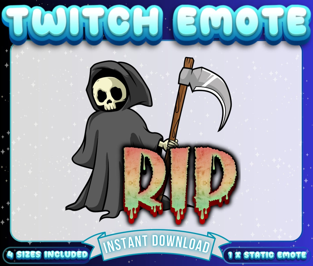 1 X RIP Grim Reaper Twitch Emote, Funny Emote, Discord Emote, Funny ...
