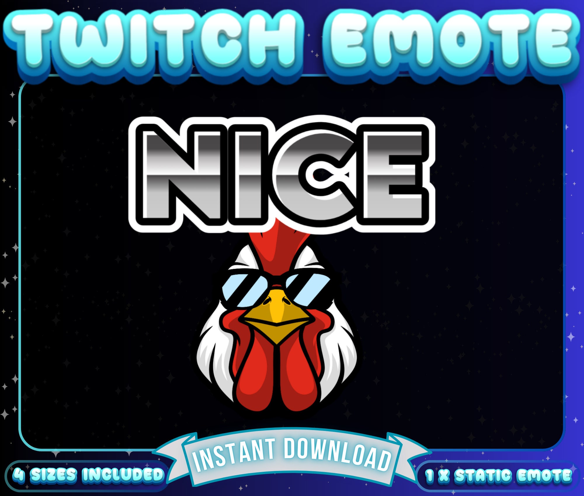 1 X Funny Rooster Twitch Emote, Funny Emote, Discord Emote, Funny Twitch Emote, Cute Emote ...