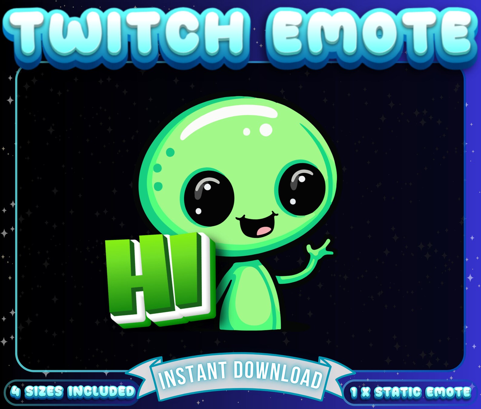 1 X Alien Twitch Emote, Alien Emote, Discord Emote, Funny Twitch Emote ...