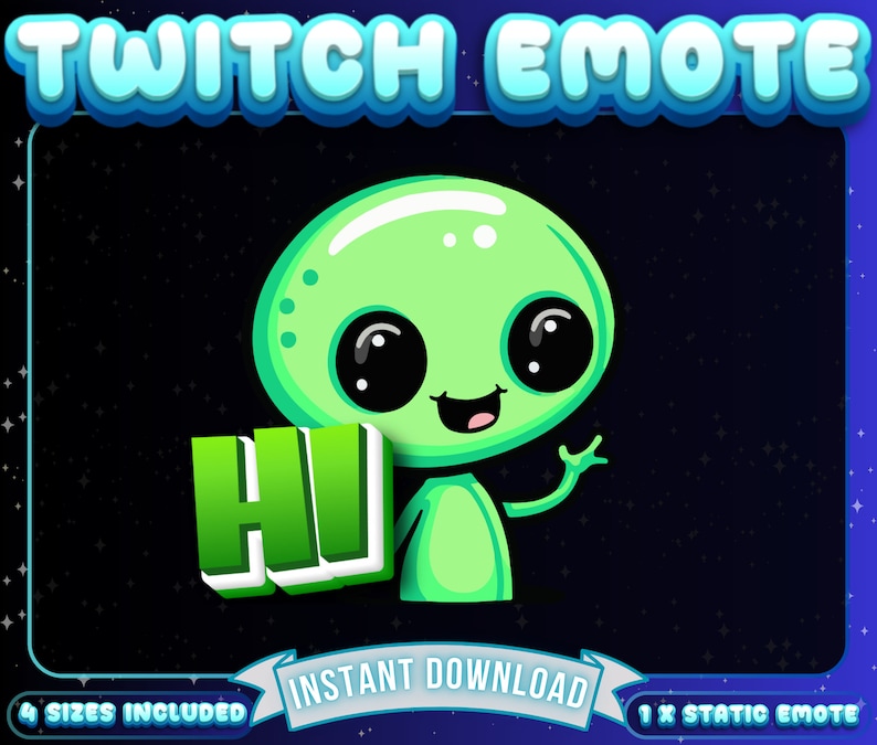 1 X Alien Twitch Emote, Alien Emote, Discord Emote, Funny Twitch Emote ...