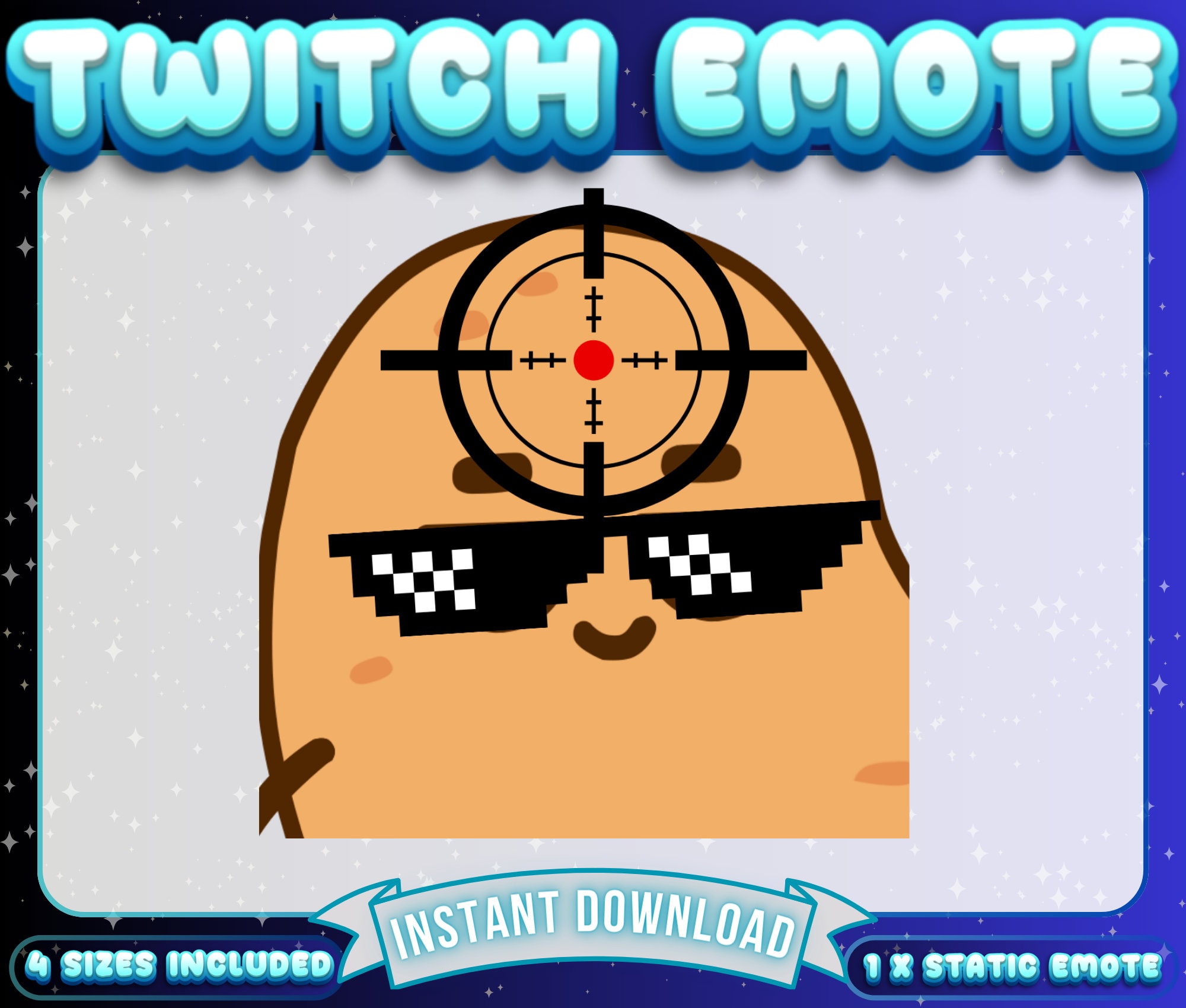 1 X Head Shot Twitch Emote, Funny Emote, Discord Emote, Funny Twitch ...