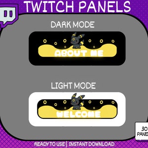 30 X Twitch Panels, Umbreon Twitch Panels, Umbreon Panels, Streamers ...