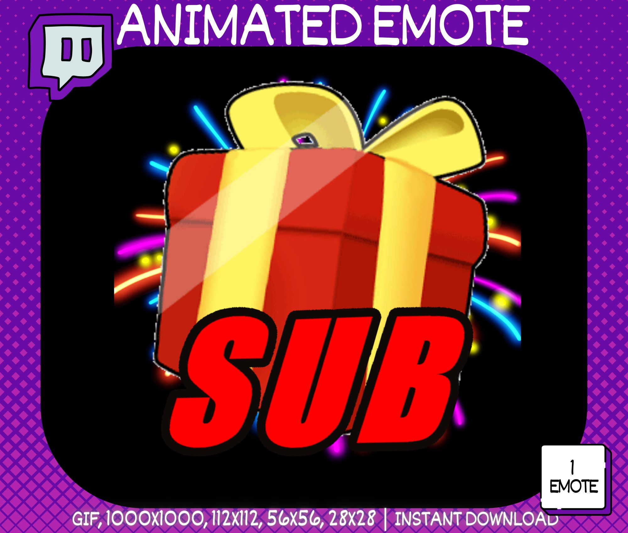Animated Twitch Emote, Gift Sub Emote, Gift Twitch Emote, Funny Twitch ...