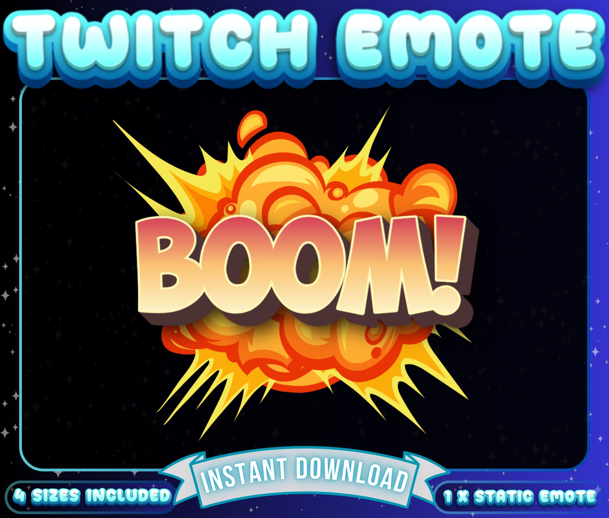 1 X Boom Twitch Emote, Funny Emote, Discord Emote, Funny Twitch Emote ...