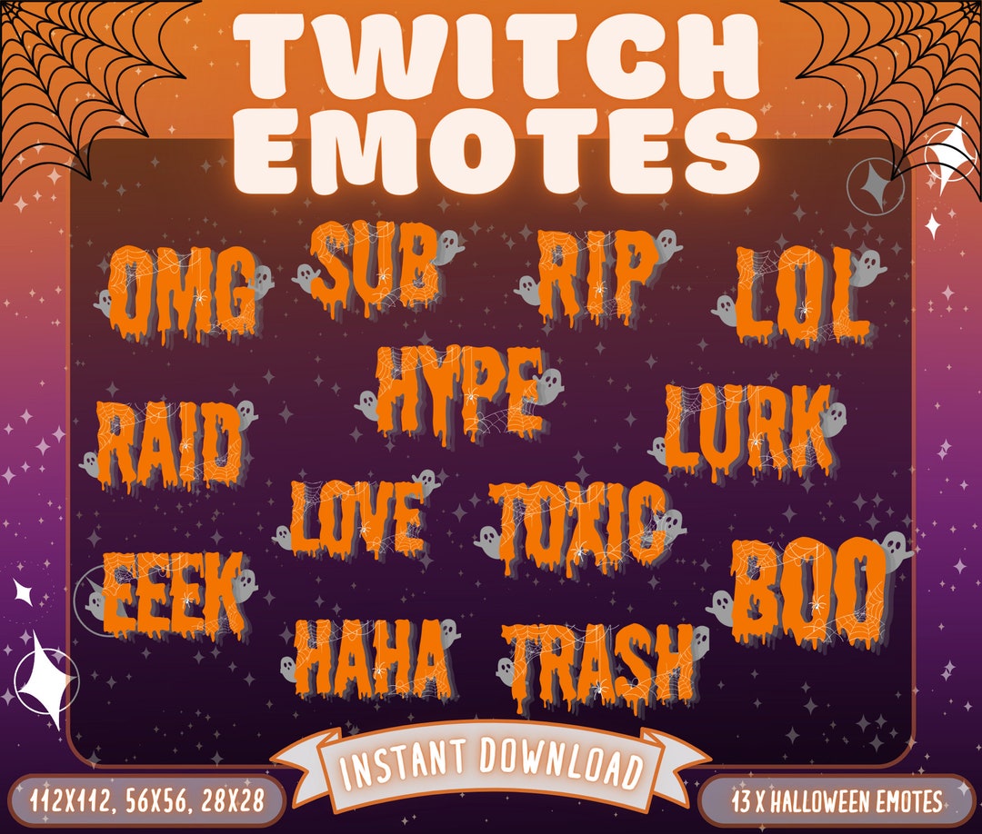 13 X Halloween Text Emotes, Halloween Twitch Emotes, Halloween Emotes ...