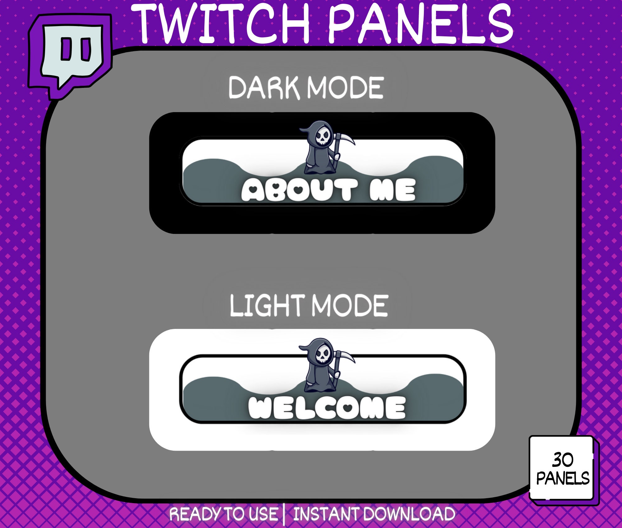 30 X Twitch Panels Reaper Twitch Panels Reaper Panels - Etsy