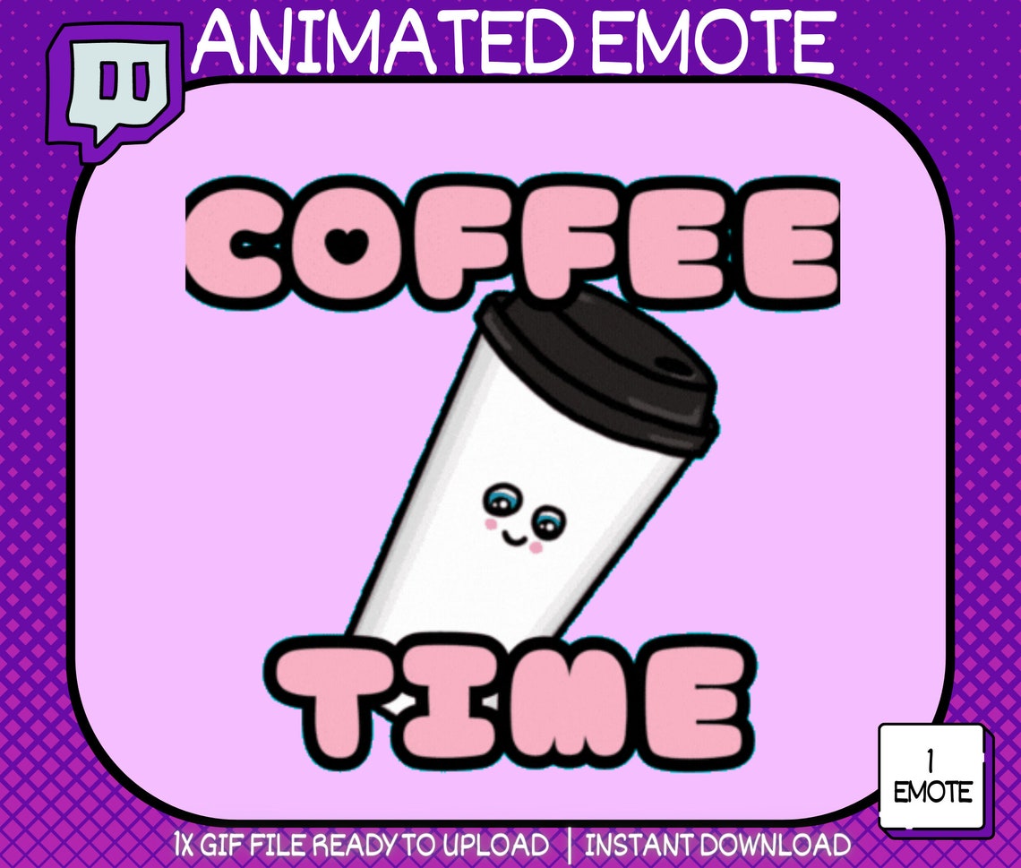 Animated Twitch Emote, Coffee Time Emote, Cute Twitch Emote, Coffee ...