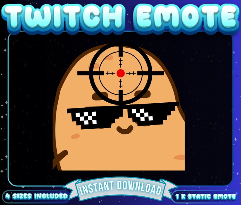 1 X Head Shot Twitch Emote, Funny Emote, Discord Emote, Funny Twitch ...
