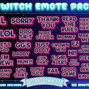 125 X Twitch & Discord Text Emote Mega Pack, Twitch Text Emotes ...