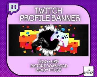 Twitch Profile Banner, Rainbow Welcome Profile Banner, Rainbow Profile ...