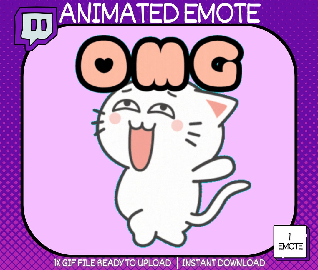 Animated Twitch Emote, Cute Kitty Emote, Cute Twitch Emote, OMG Twitch ...