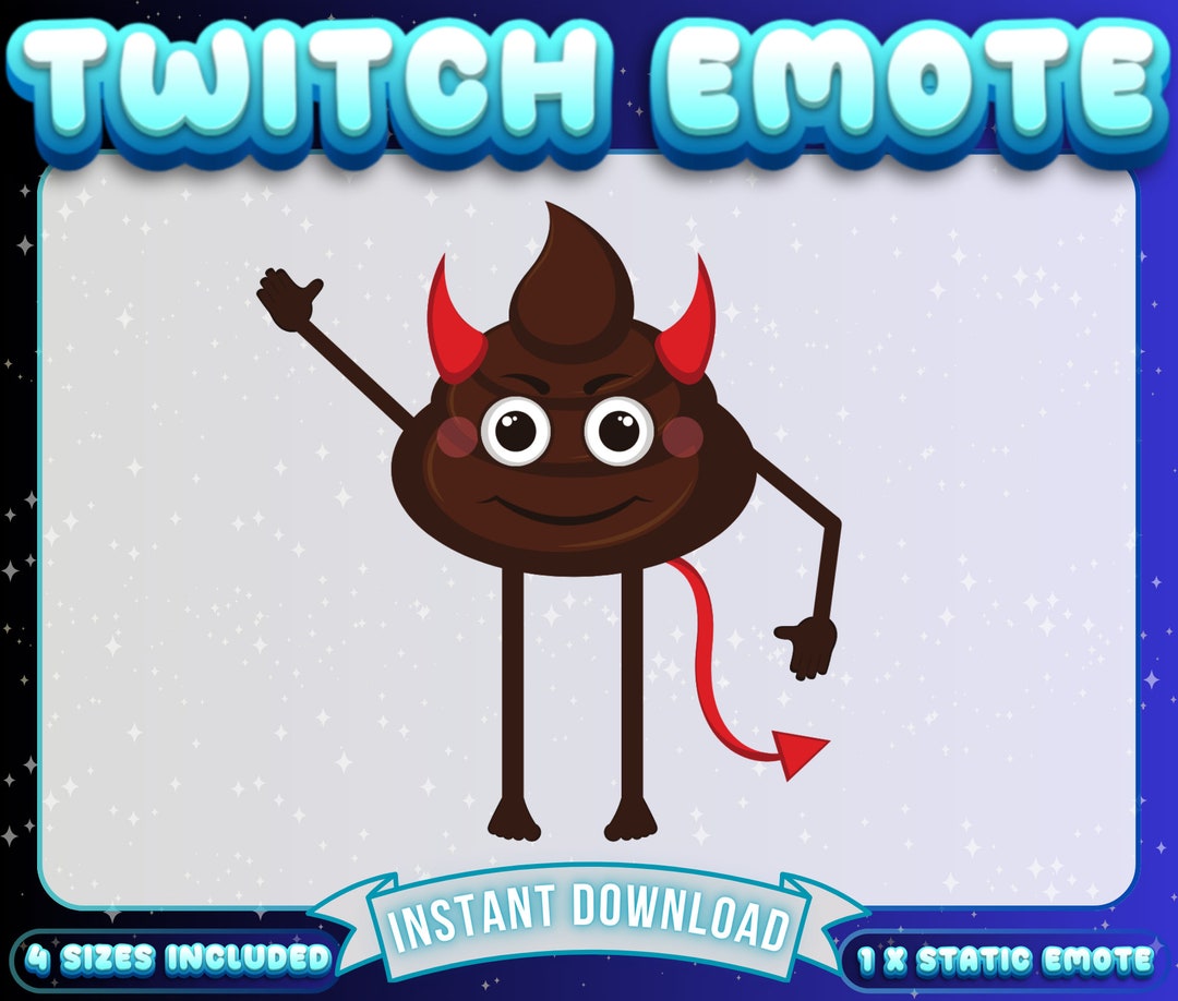1 X Devil Poo Twitch Emote, Funny Emote, Discord Emote, Funny Twitch ...