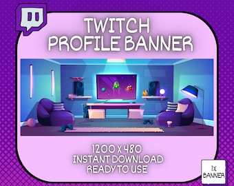 Twitch Profile Banner, Gamer Profile Banner, Neon Profile Display ...