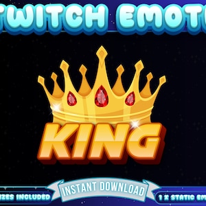1 X King Twitch Emote, Funny Emote, Discord Emote, Funny Twitch Emote ...