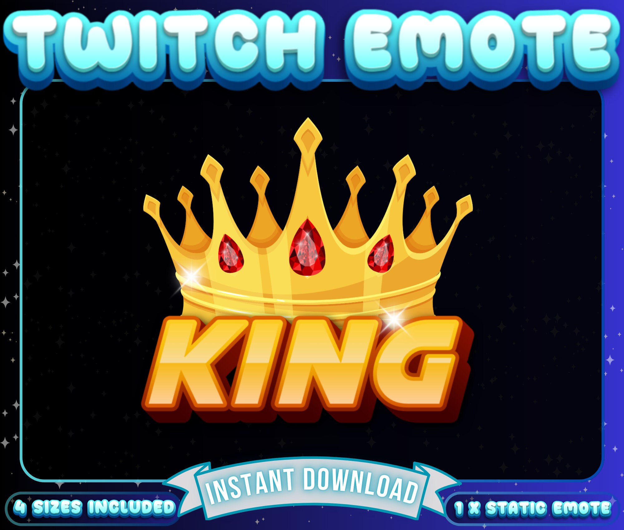 1 X King Twitch Emote, Funny Emote, Discord Emote, Funny Twitch Emote ...