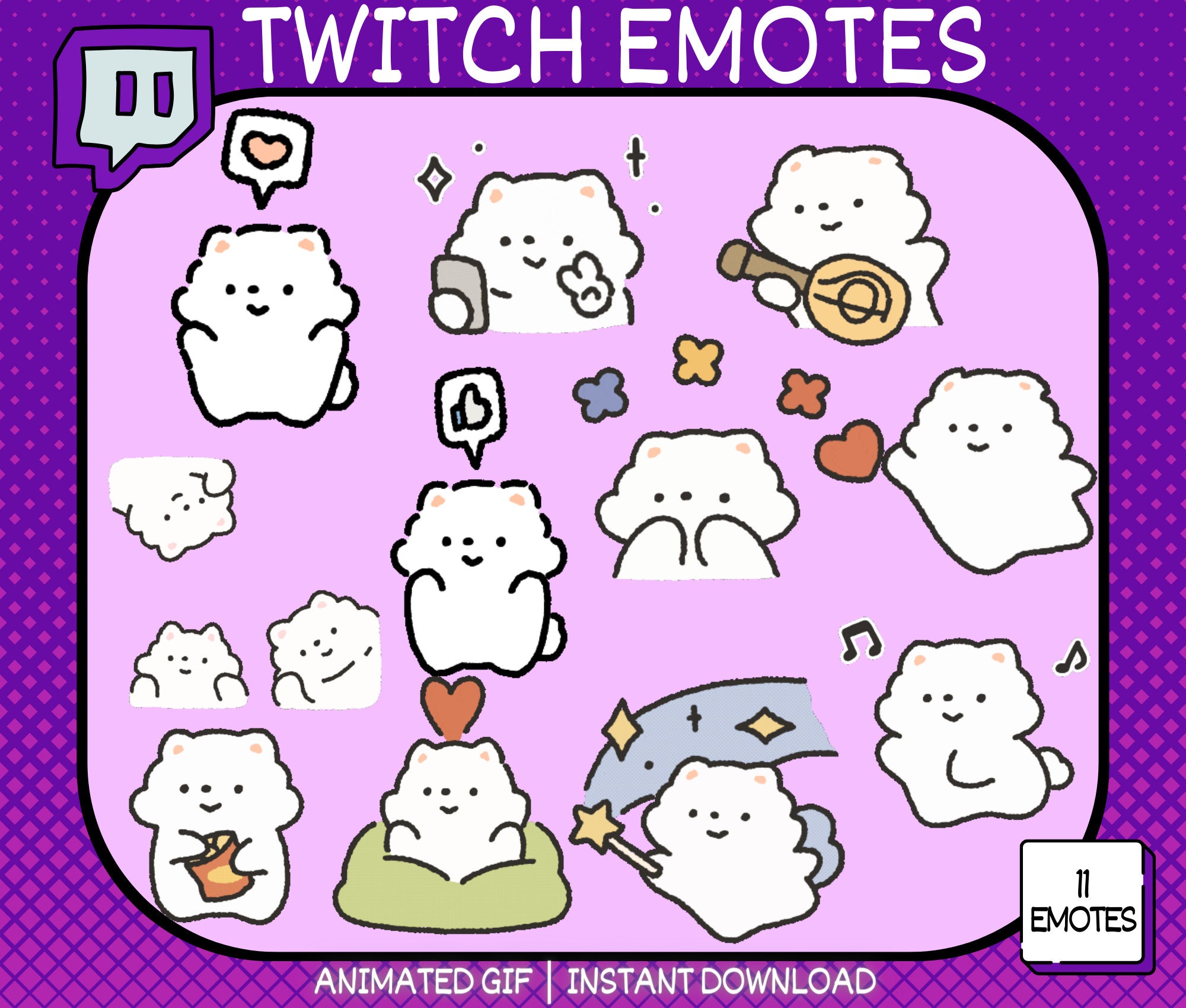 Animated Twitch Emote Pack, Cute Bear Emotes, Funny Twitch Emote, Kick ...