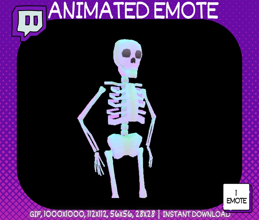 Animated Twitch Emote Dancing Skeleton Emote Funny Twitch Etsy