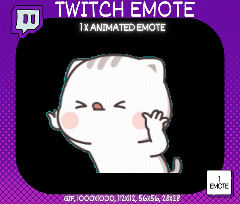 Animated Twitch Emote Funny Kitty Tease Emote Cute Twitch Emote 7635