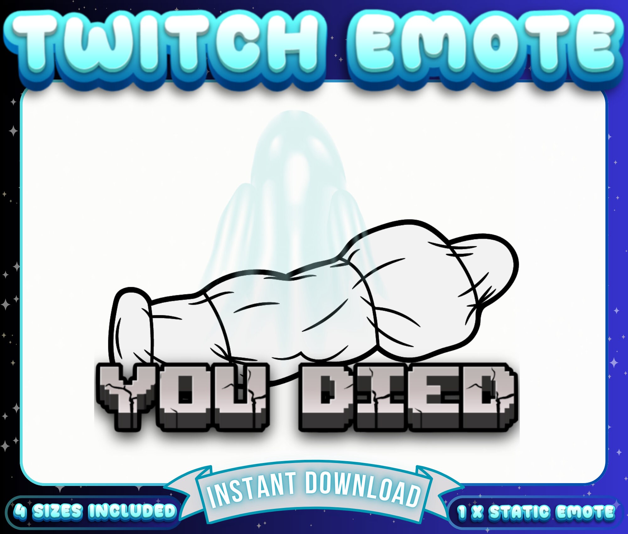 1 X You Died Twitch Emote, Funny Emote, Discord Emote, Funny Twitch ...