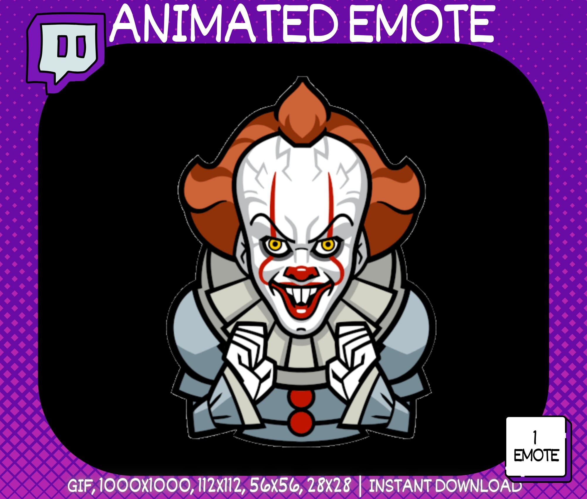 Animated Twitch Emote, Clown Emote, Clown Twitch Emote, Clown Animated ...